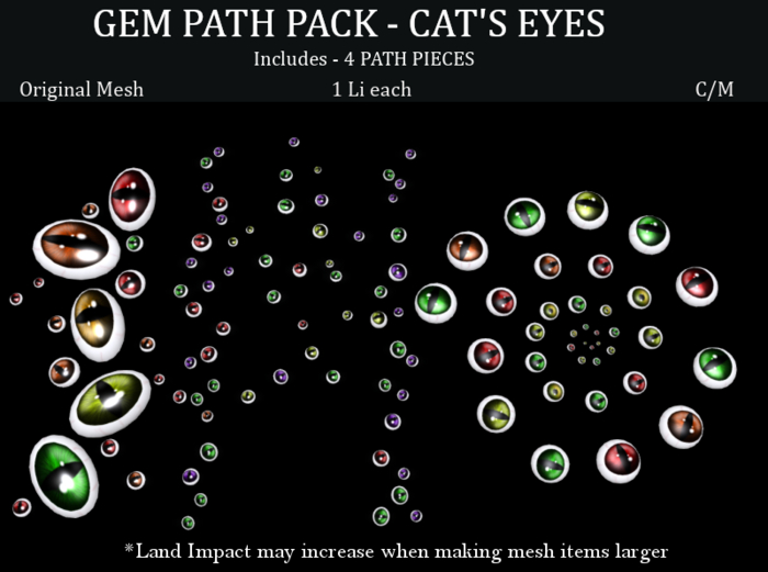 Second Life Marketplace - LOVE - GEM PATH - CAT'S EYES
